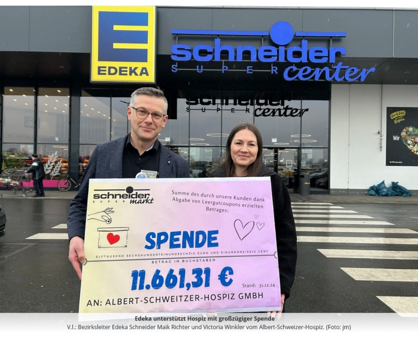 Edeka Schneidermarkt-Kunden spenden 11.661,31 Euro durch ...